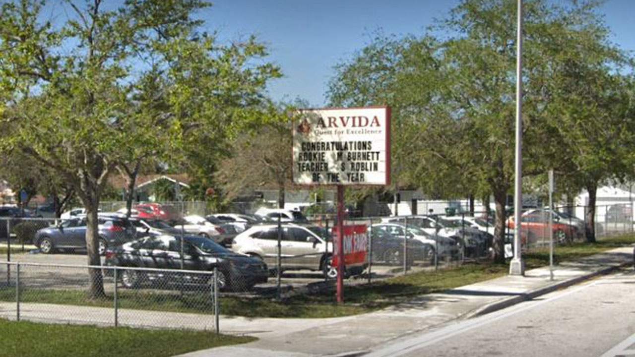 Girl trapped behind column at Arvida Middle School in Miami-Dade