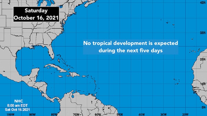 The tropical map is empty for the first time in over two months