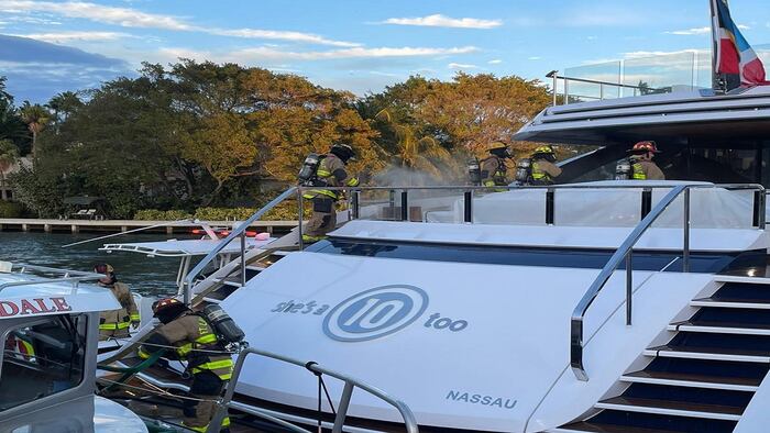 Fire erupts in engine room of 100-foot yacht in Fort Lauderdale