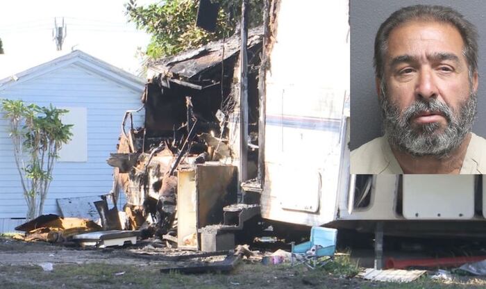 Arrest made after fire erupts inside mobile home at Fort Lauderdale RV park