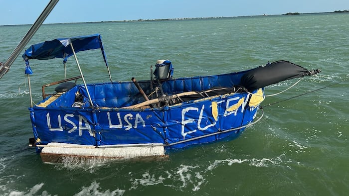 Official: 6 Cuban migrants land in Keys on makeshift boat inscribed ...
