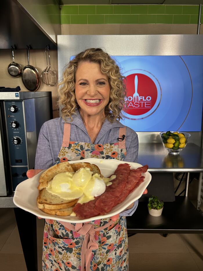 Madeleine Albright-Poached Eggs with a Quick Hollandaise Over Rye Toast