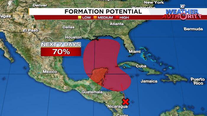 Tropical system likely to form and move toward the US Gulf Coast this week