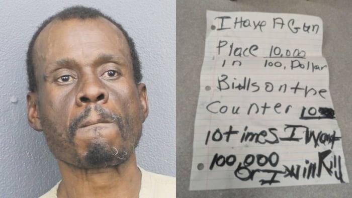 Would-be Broward bank robber gave teller note saying ‘I will kill U ...